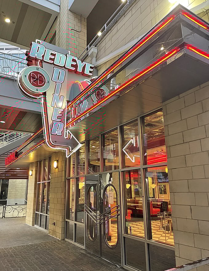RedEye Diner's sleek, mirrored exterior reflects Charlotte's urban energy&mdash;and your eager face as you approach breakfast nirvana.