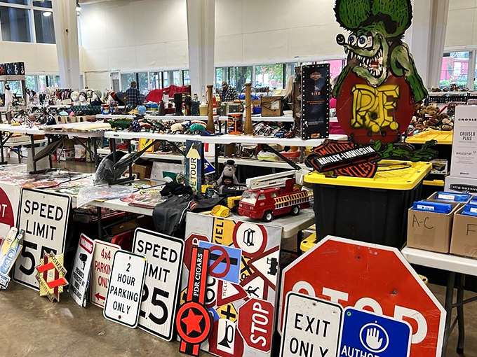 Vintage signs and collectibles create a nostalgic treasure trove for collectors seeking unique pieces for home decor.