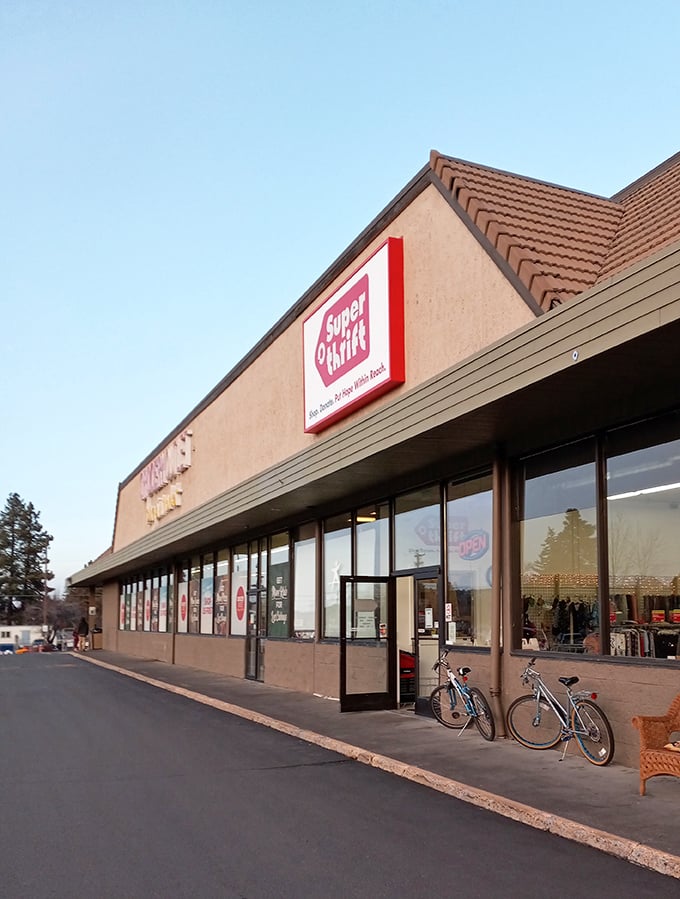 Bend's SuperThrift welcomes shoppers with its cheerful red signage and the promise of mountain-town bargains.