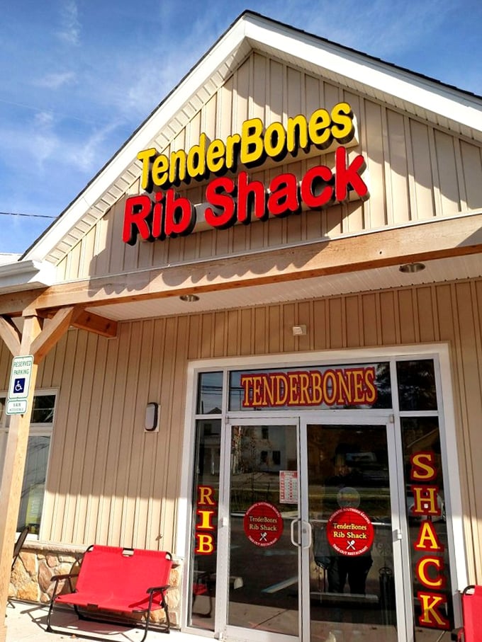 The bright yellow sign practically shouts "tender bones ahead" - and who are we to argue?