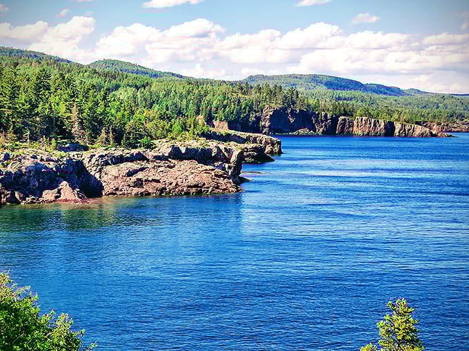 Tettegouche's rugged shoreline where Lake Superior meets ancient rock in a geological handshake millions of years in the making.