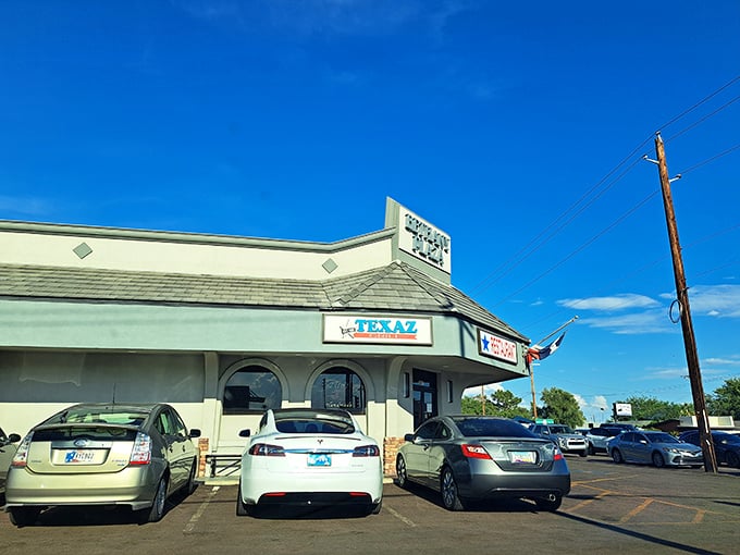 Texaz Grill looks unassuming from the outside, but inside lies a Texas-sized flavor explosion waiting to happen.