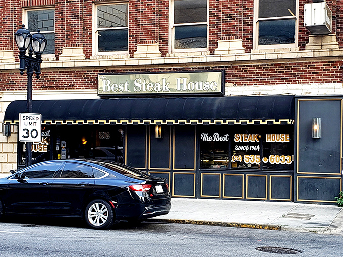 The Best Steak House doesn't need fancy frills&mdash;just that iconic black and yellow storefront promising meat magic inside.