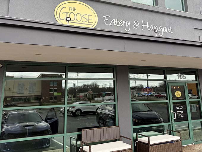 Clean lines and inviting signage make The Goose Eatery & Hangout a standout spot for hungry Kentuckians.