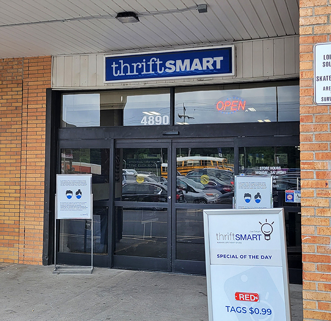 ThriftSmart Tusculum welcomes bargain hunters with its clean storefront and daily specials. The treasure hunt begins here!