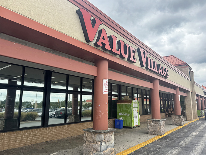 Value Village's distinctive red signage has become synonymous with thrifty finds and unexpected treasures for generations of Marylanders.