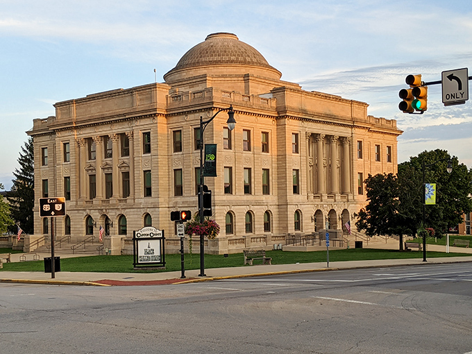 This courthouse square architecture speaks volumes about permanence - built when craftsmanship mattered more than quarterly profits and rushed construction schedules.