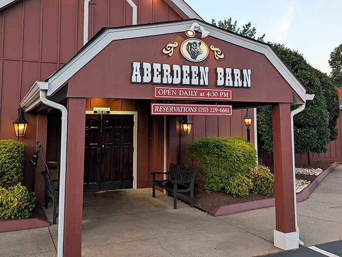 Quaint and inviting, Aberdeen Barn's entrance says "come on in" with all the charm of a country welcome.