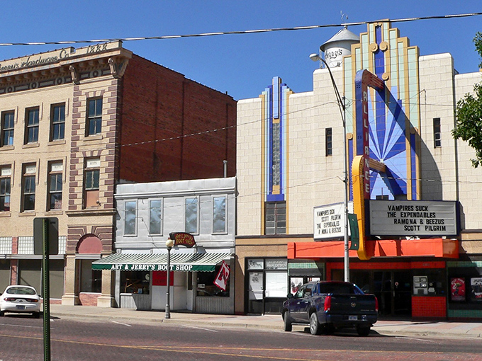 The historic Alliance Theater stands proudly on Alliance's main street, a reminder that entertainment doesn't require big-city prices.