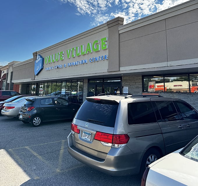 Value Village gleams in the summer sun, a cathedral of secondhand treasures. Your wallet and conscience can both leave happy.