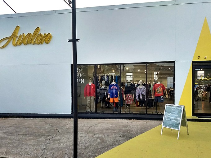 Window mannequins sporting stylish finds invite fashion-forward shoppers into this boutique-like secondhand shop in Winter Park.