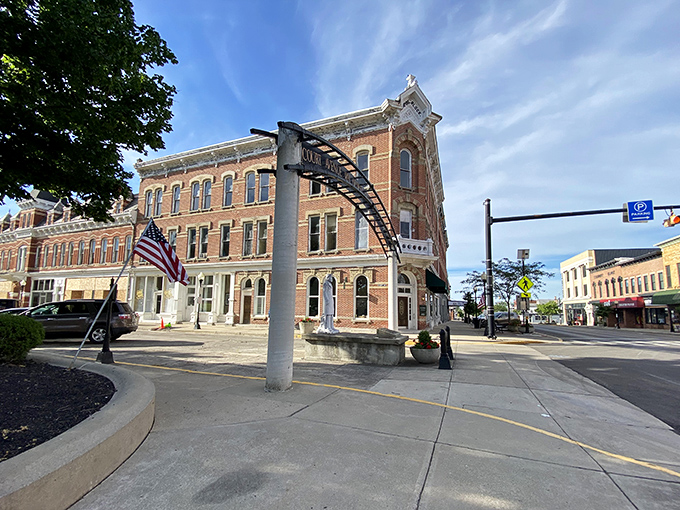 Bellefontaine's historic district showcases America's oldest concrete street. Where modern life moves at a refreshingly unhurried pace beneath those highway signs.