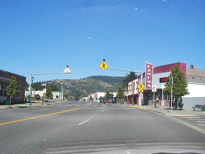 Under brilliant blue skies, Brookings' main street beckons with mountain views and modest prices that would make any retiree smile.