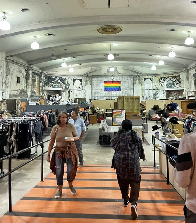 Records, books, and rainbow pride. This architectural gem offers shopping with both purpose and style.