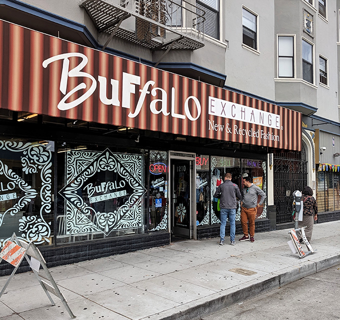 Urban thrifting at its finest! The decorated storefront invites fashion explorers to discover yesterday's trends at today's prices.