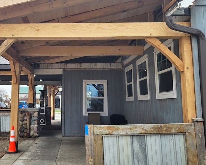 The wooden beams and stone accents of Chubby Trout create that "just back from the lake" vibe we all crave.