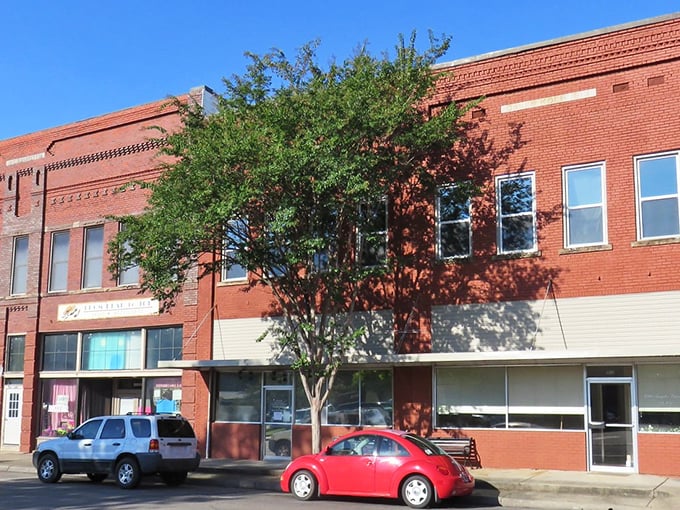 Sunshine bathes Clarksville's charming storefronts in golden light. A place where your Social Security check feels like a winning lottery ticket!
