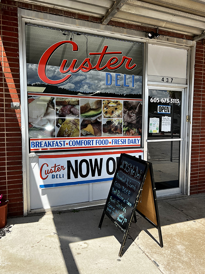 Classic deli vibes with that "we've-been-making-great-sandwiches-for-decades" confidence. The menu board promises comfort in every bite.
