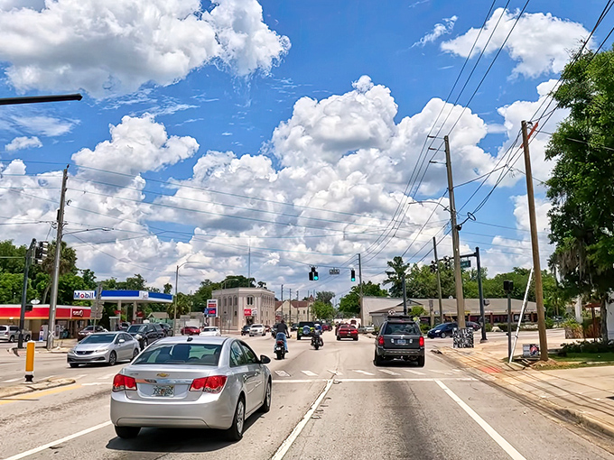 Main Street Dunnellon basks under a perfect blue sky &ndash; the kind of place where shopkeepers know your name.