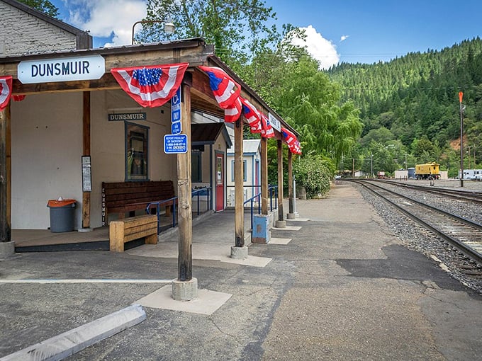 The Dunsmuir train station whispers stories of yesteryear. This affordable mountain haven proves retirement dreams don't need coastal price tags.