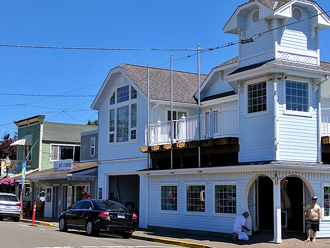 Classic coastal architecture that screams "retirement dream" without the nightmare mortgage payments.