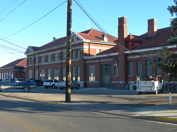 The historic train depot in Green River stands proudly under the bright Wyoming sky, a reminder of the town&rsquo;s rich heritage.