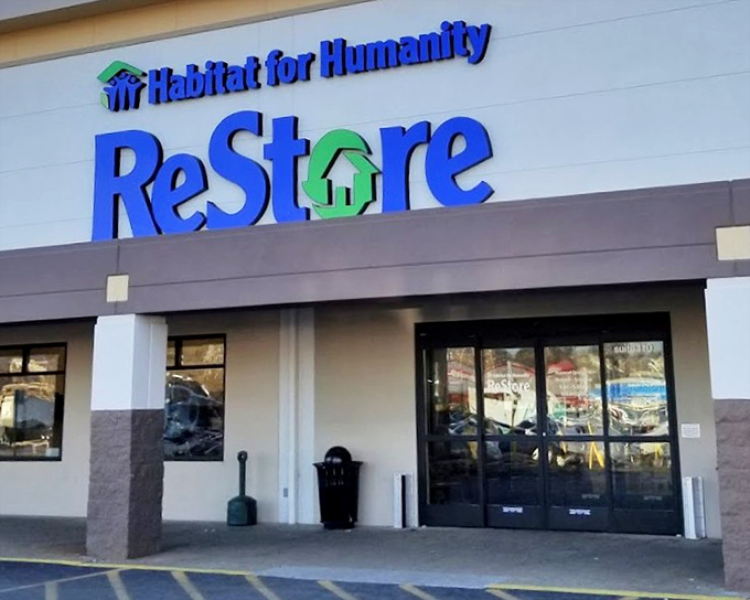 The ReStore entrance looks unassuming, but inside lies the HGTV fan's secret weapon for budget renovations.