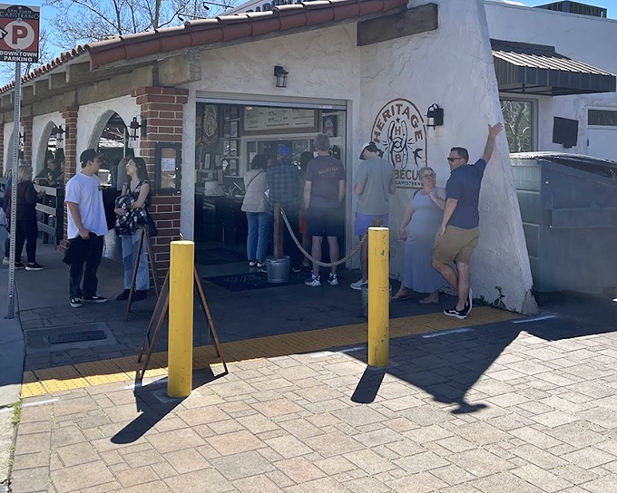 The wait is part of the experience &ndash; these folks know that patience leads to BBQ perfection.