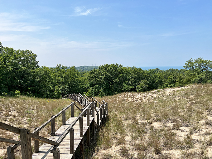 Those wooden steps lead to views that'll make your Instagram followers seriously question your location.