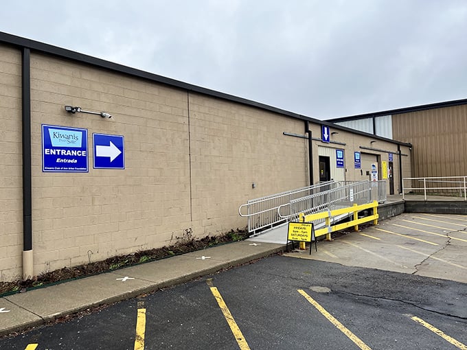 This warehouse-style entrance promises the kind of deals that make smart shoppers do happy dances. 