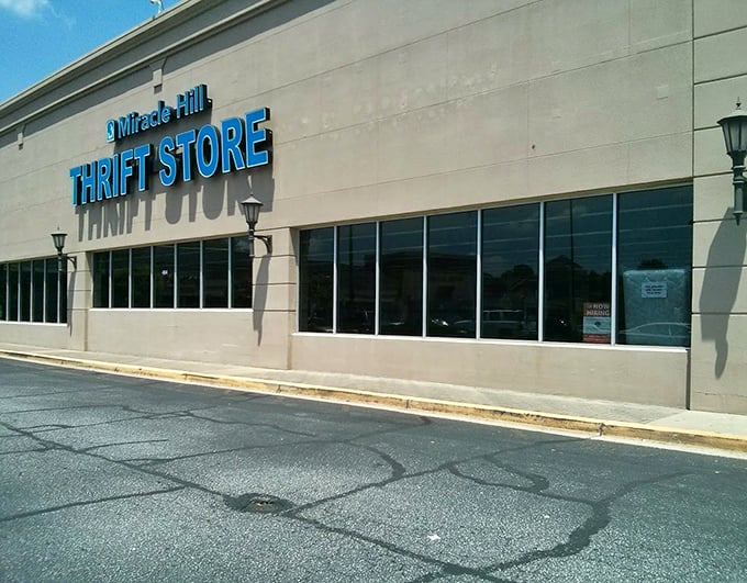 Large windows showcase the organized interior where treasure hunting becomes a delightfully civilized indoor sport for everyone.