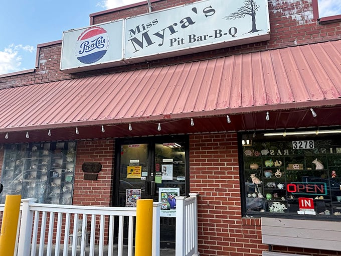 The classic Pepsi sign at Miss Myra's reminds us that some pairings&mdash;like cola and BBQ&mdash;are simply meant to be.