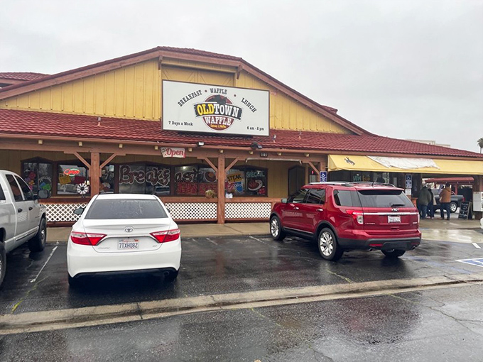 Some places wear their breakfast credentials right on their weathered wooden sleeves.