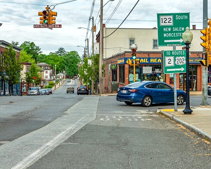 The heart of Orange showcases its industrial heritage with brick buildings now housing budget-friendly local businesses.