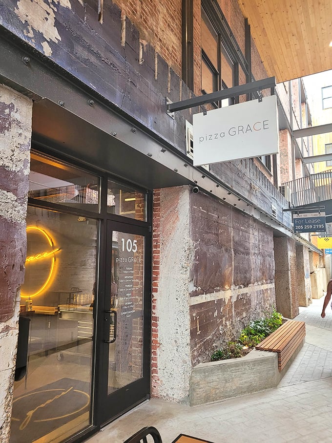 Where exposed brick meets culinary artistry &ndash; Pizza Grace's minimalist approach lets the flavors do the talking.