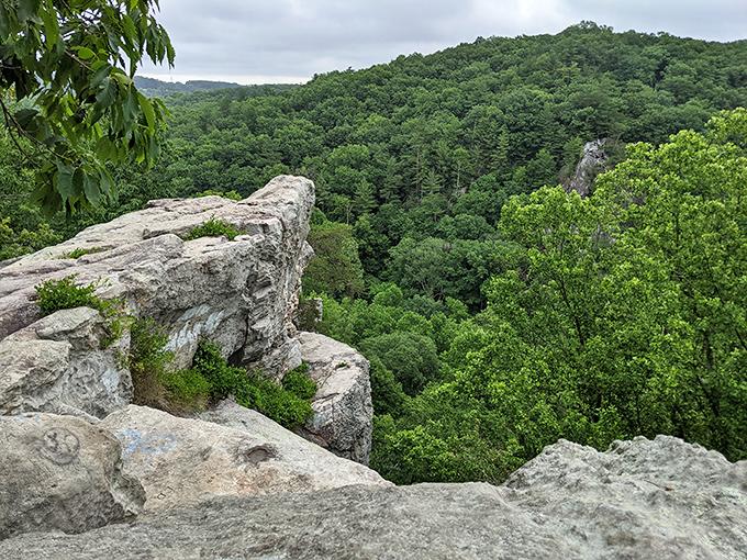 The view from King and Queen Seat at Rocks State Park. Worth every step of the climb and every bead of sweat!