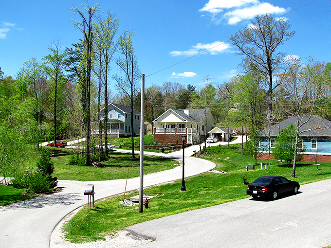 This colorful strip could double as a movie set for "The Perfect Small Town" - no CGI needed. 
