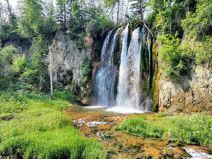 Water cascading over ancient limestone, creating nature's version of a spa soundtrack that no meditation app can match.