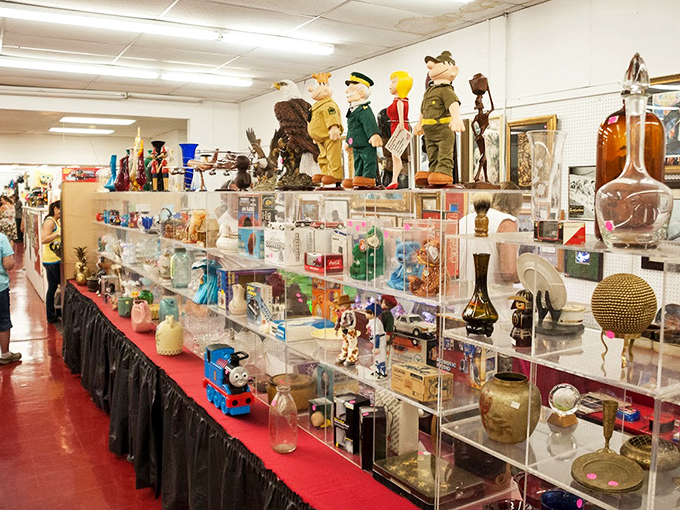 Shelves packed with collectible figurines and vintage glassware &ndash; where one person's forgotten knickknacks become another's prized possessions.