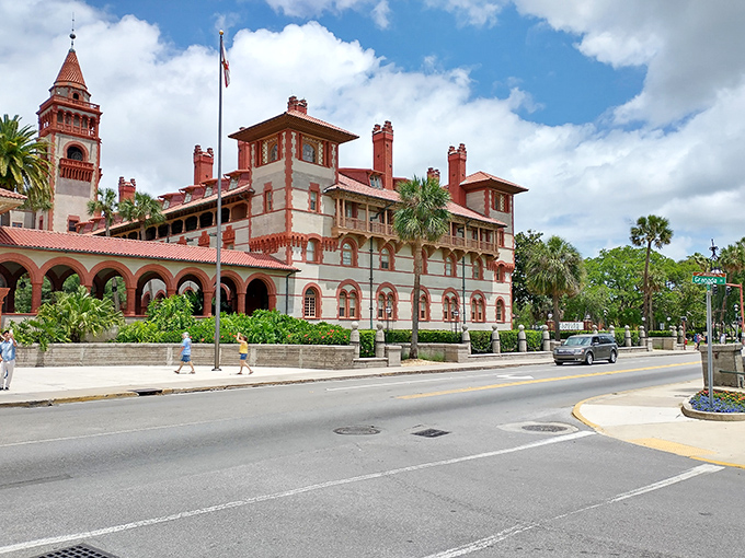 The magnificent Flagler College building stands as a testament to St. Augustine's Gilded Age splendor, its Spanish Renaissance architecture stopping sidewalk strollers in their tracks.