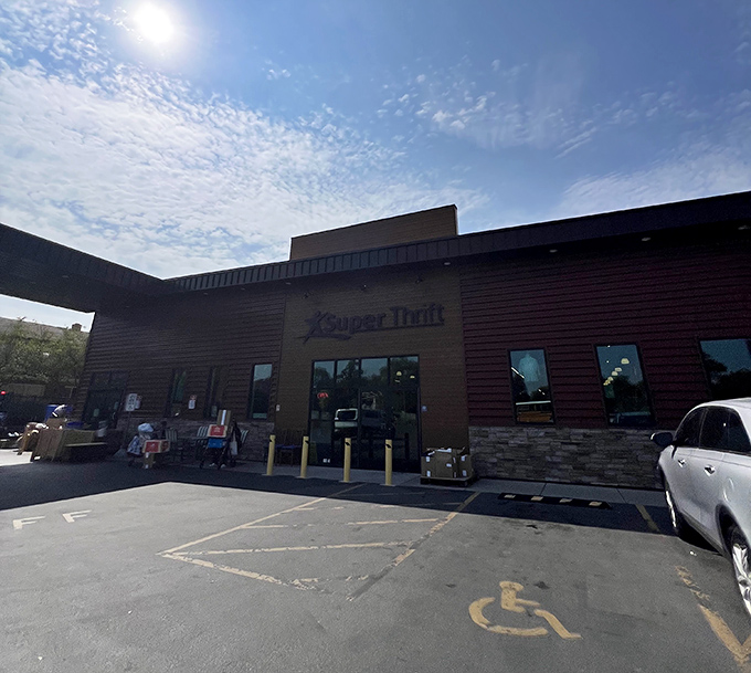 Under those bright lights, every rack holds potential surprises waiting for the right shopper.