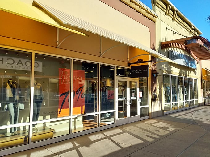 Palm-lined walkways where shopping feels like a mini-vacation, minus the expensive souvenirs.