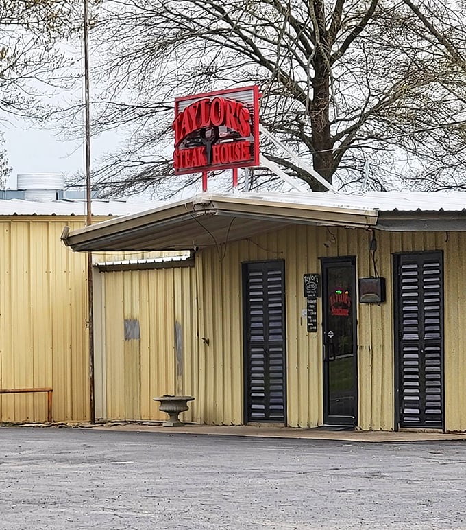 Simple metal building, extraordinary steaks. Taylor's proves you should never judge a steakhouse by its siding.