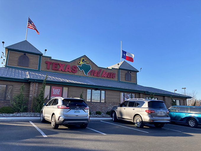 Flying both American and Texas flags &ndash; because great steak is patriotic in any state.