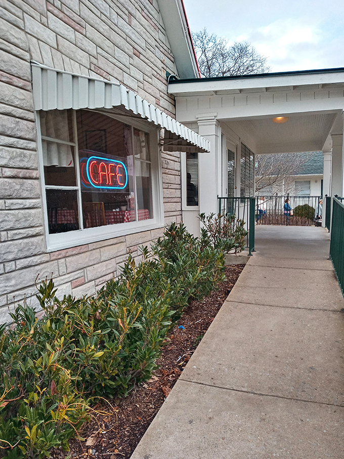 A stone pathway leads to biscuit heaven at this legendary Nashville breakfast institution.