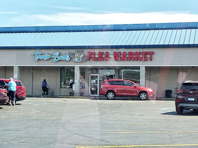 The parking lot fills early at Trader Buck's, where weekend warriors arrive armed with coffee and leave with carloads of "necessary" finds.