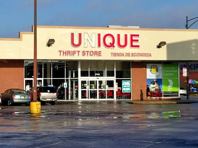 Behind these doors, color-coded tags are your secret map to the week's best discounts at Unique.