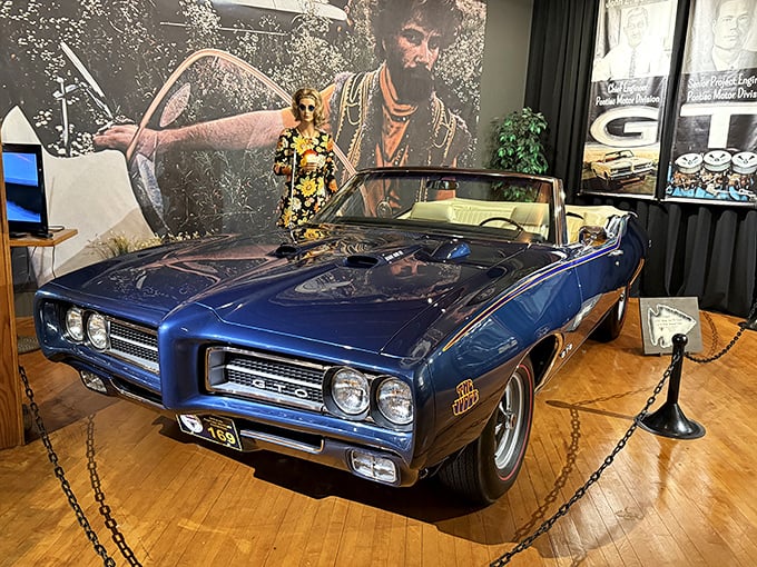 Impossibly blue and impossibly cool, this 1969 GTO convertible represents the pinnacle of muscle car excess&mdash;when gas was cheap and horsepower was king.