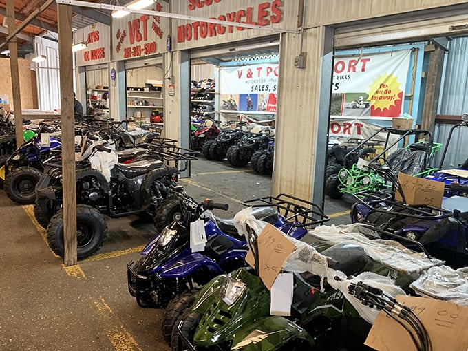 Gearheads rejoice! This motorized menagerie offers everything from practical farm ATVs to weekend warrior toys. Just don't tell your spouse what you spent.