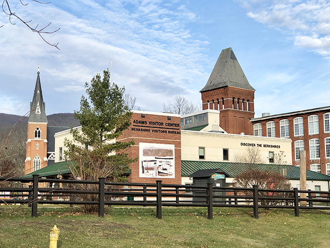 The Adams Visitor Center welcomes travelers with classic New England architecture and a wealth of information about Berkshire adventures awaiting discovery.